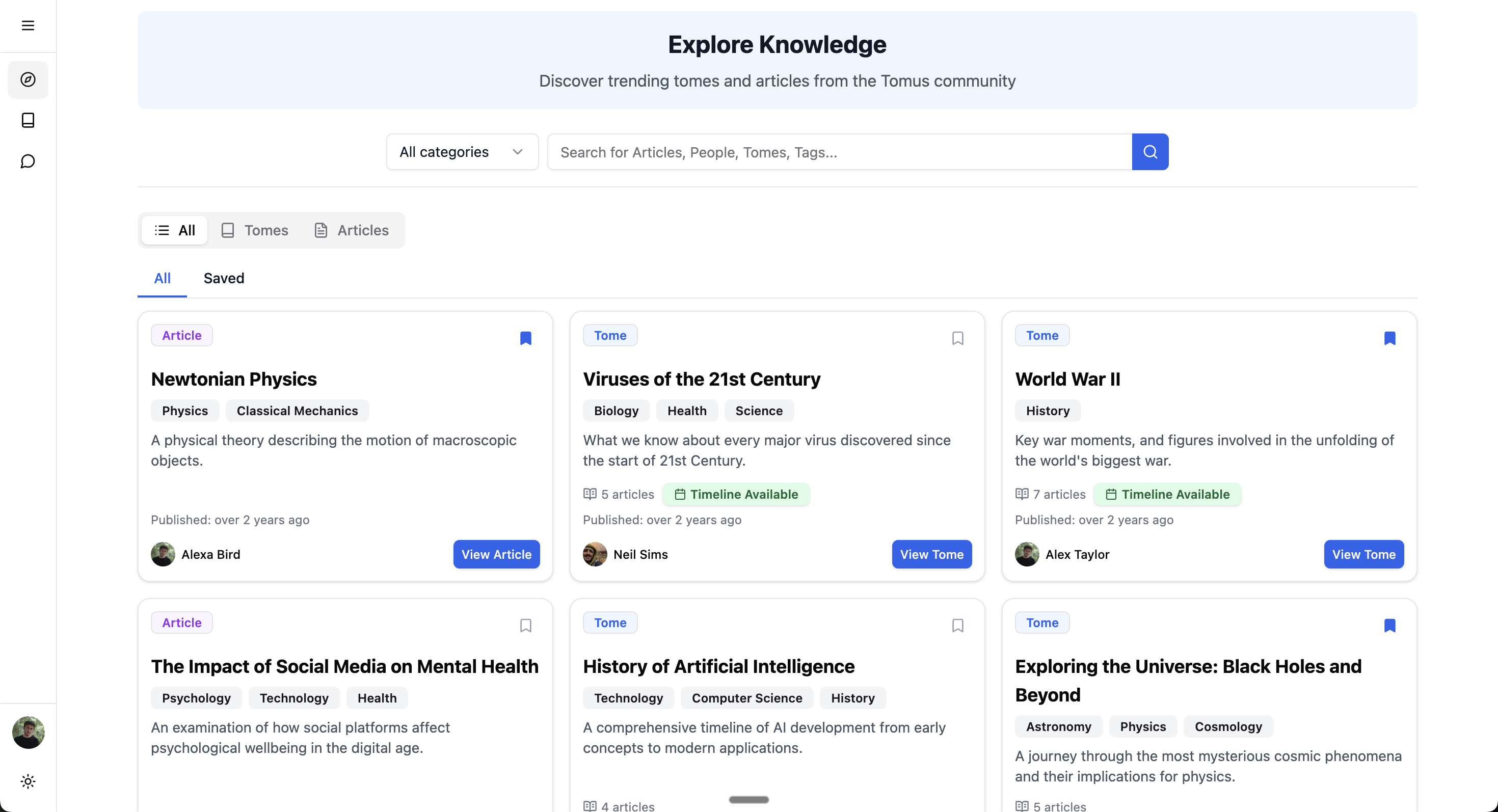 Tomus - AI-Powered Knowledge Management | Build Connected Tomes, Not ...